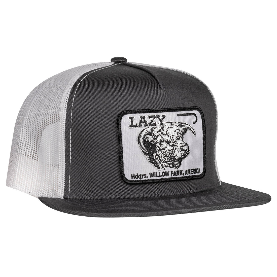 Lazy J Ranch Grey & White Cattle Headquarters Classic Five Panel Truck ...