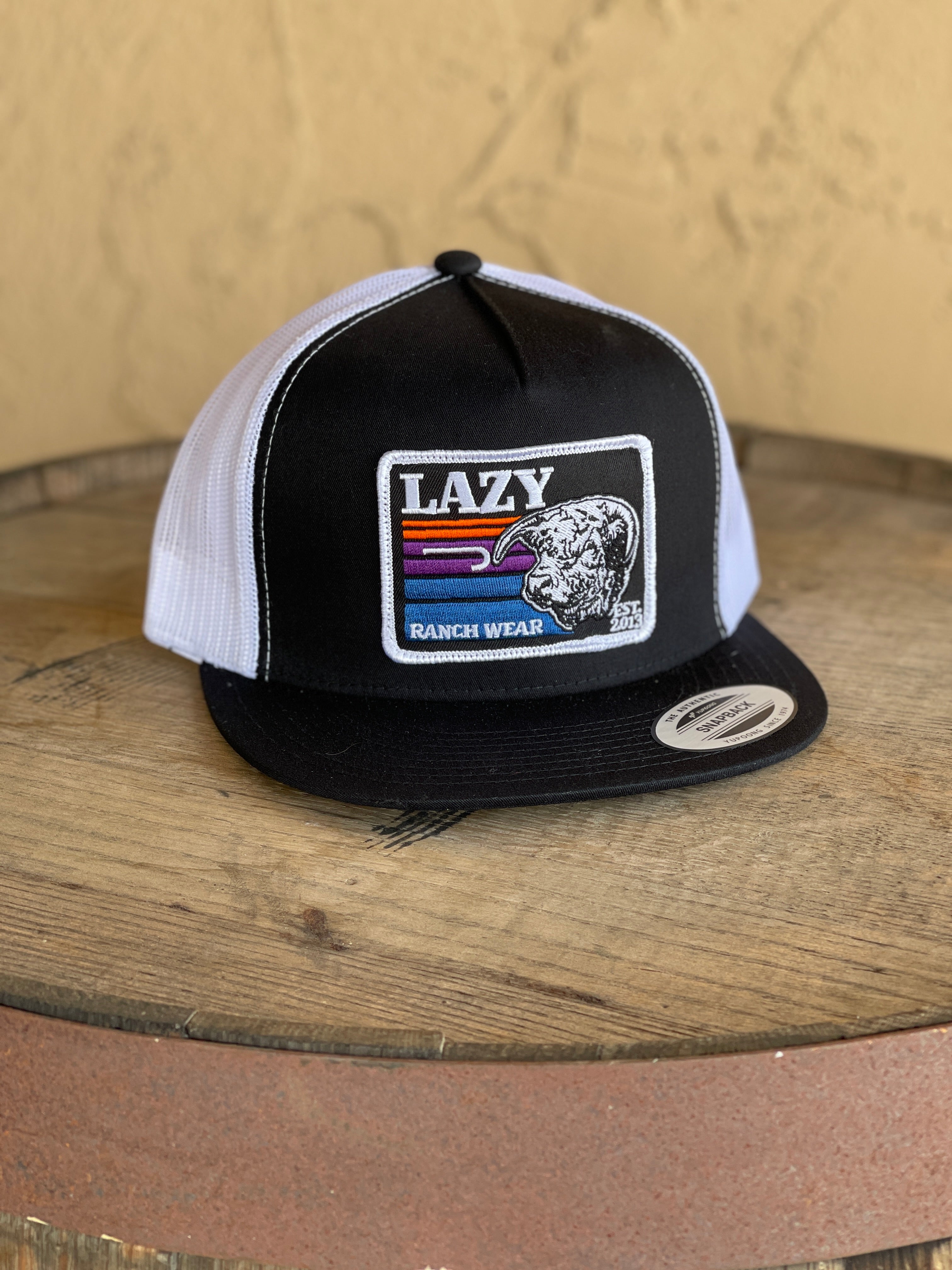 Lazy J Ranch Wear Black & White 4" Sunset Bull Cap – Lazy J Ranch Wear ...