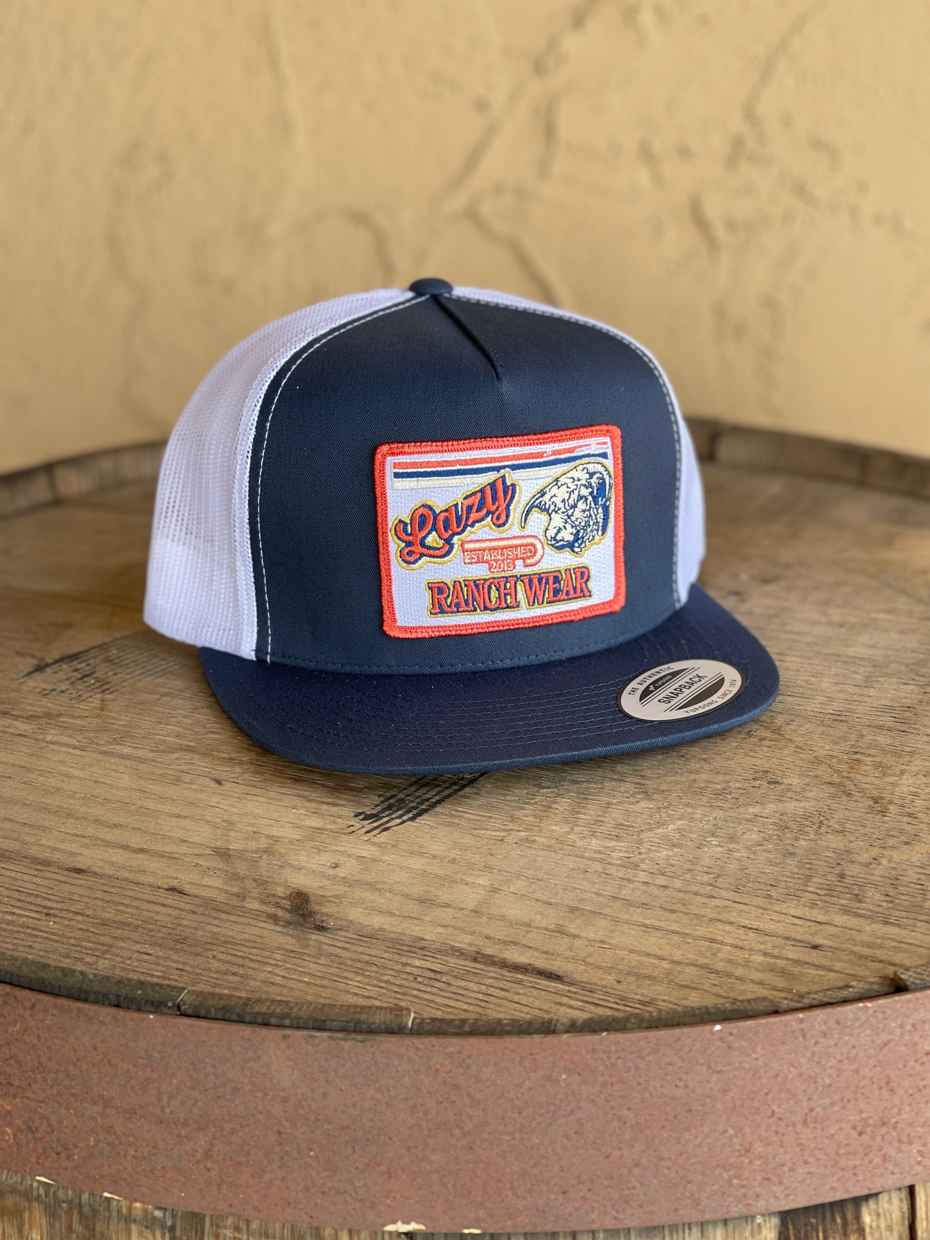 Lazy J Ranch Wear Navy & White 4" Retro Ranchwear Cap – Lazy J Ranch ...