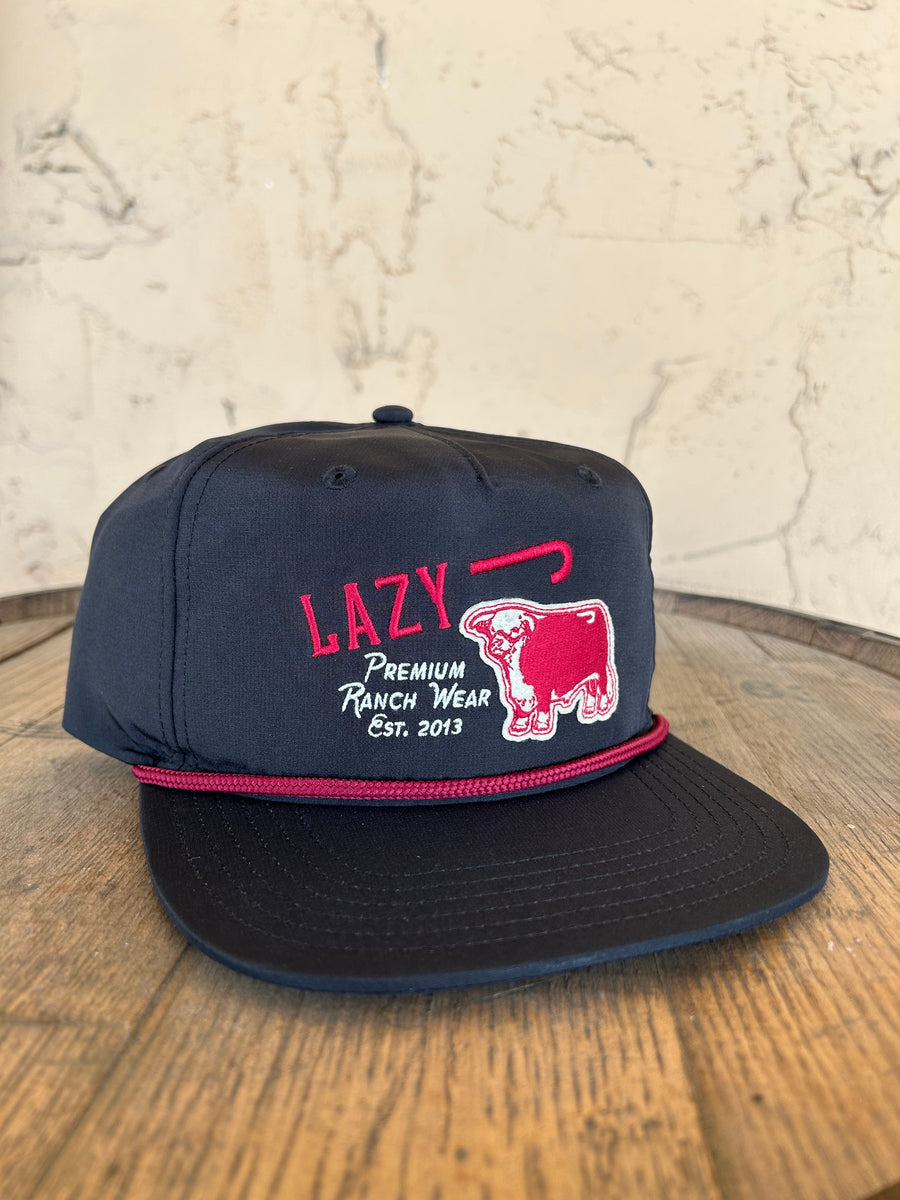 Lazy J Ranch Wear Black & Black 4" Premium Ranch Rope Cap – Lazy J ...