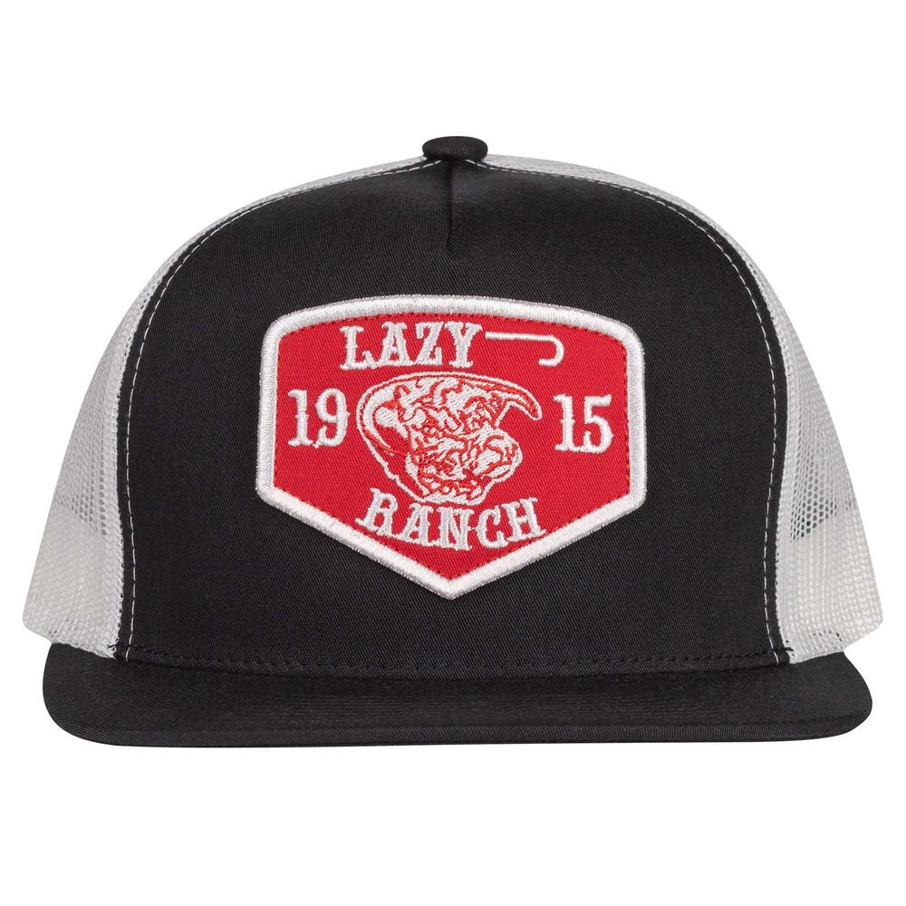 Lazy J Ranch Black & White Red Ranch Classic Five Panel Trucker Hat ...