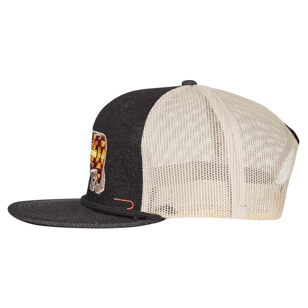 Lazy J Ranch Denim & White Apache Hereford Bull Classic Rope Trucker H ...