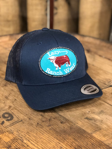 Lazy J Ranch Wear Navy & Navy 3.5" Original Patch Cap – Lazy J Ranch ...