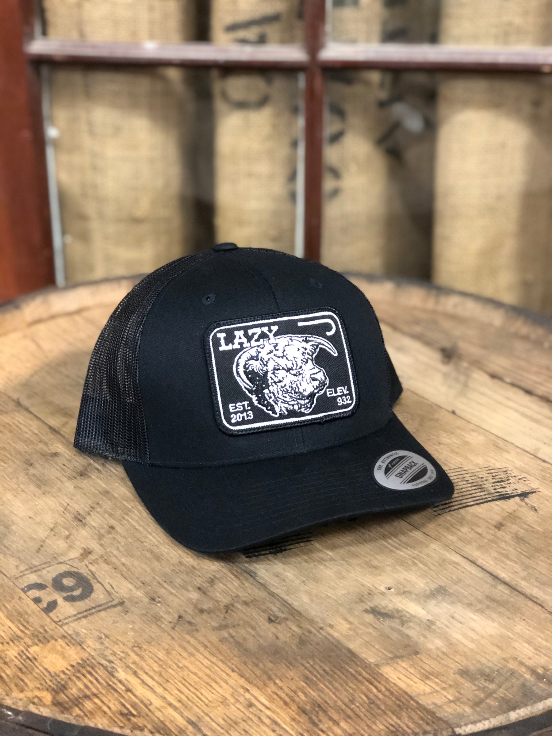 Lazy J Ranch Wear Black & Black 3.5" Elevation Patch Cap – Lazy J Ranch ...